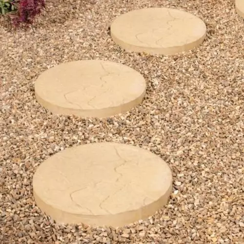 Deco-Pak Round Stepping Stone Buff Gold - Groves Nurseries & Garden Centre