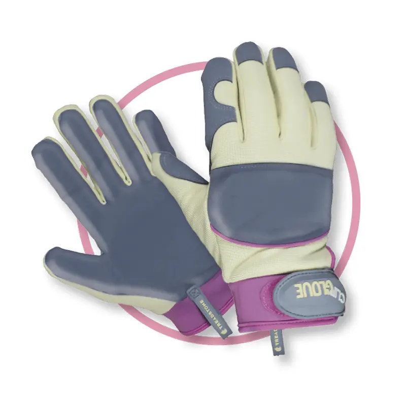 Treadstone Leather Palm Gardening Gloves Blue & Cream Small - Groves ...