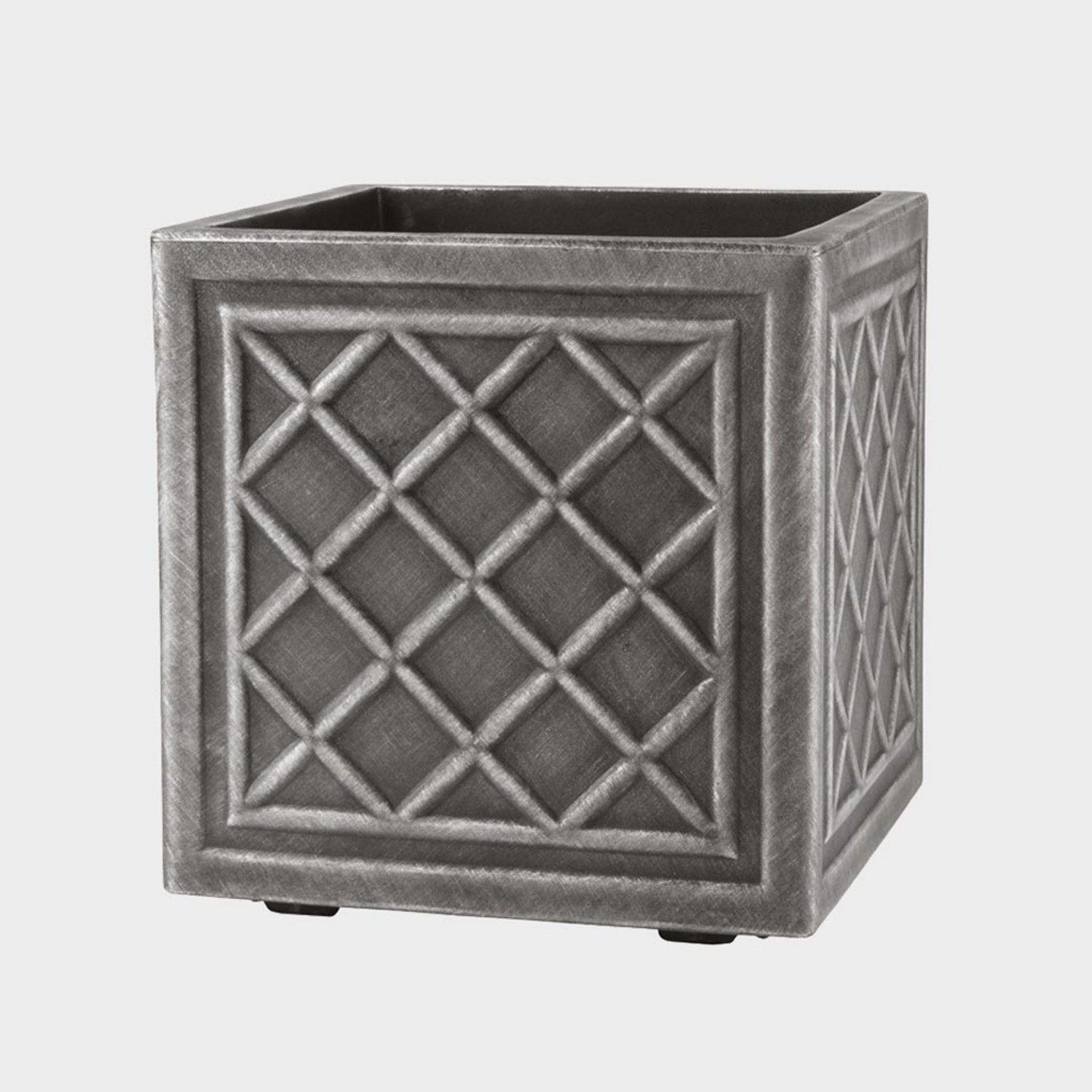 38cm Square Lead Effect Planter Pewter - Groves Nurseries & Garden Centre